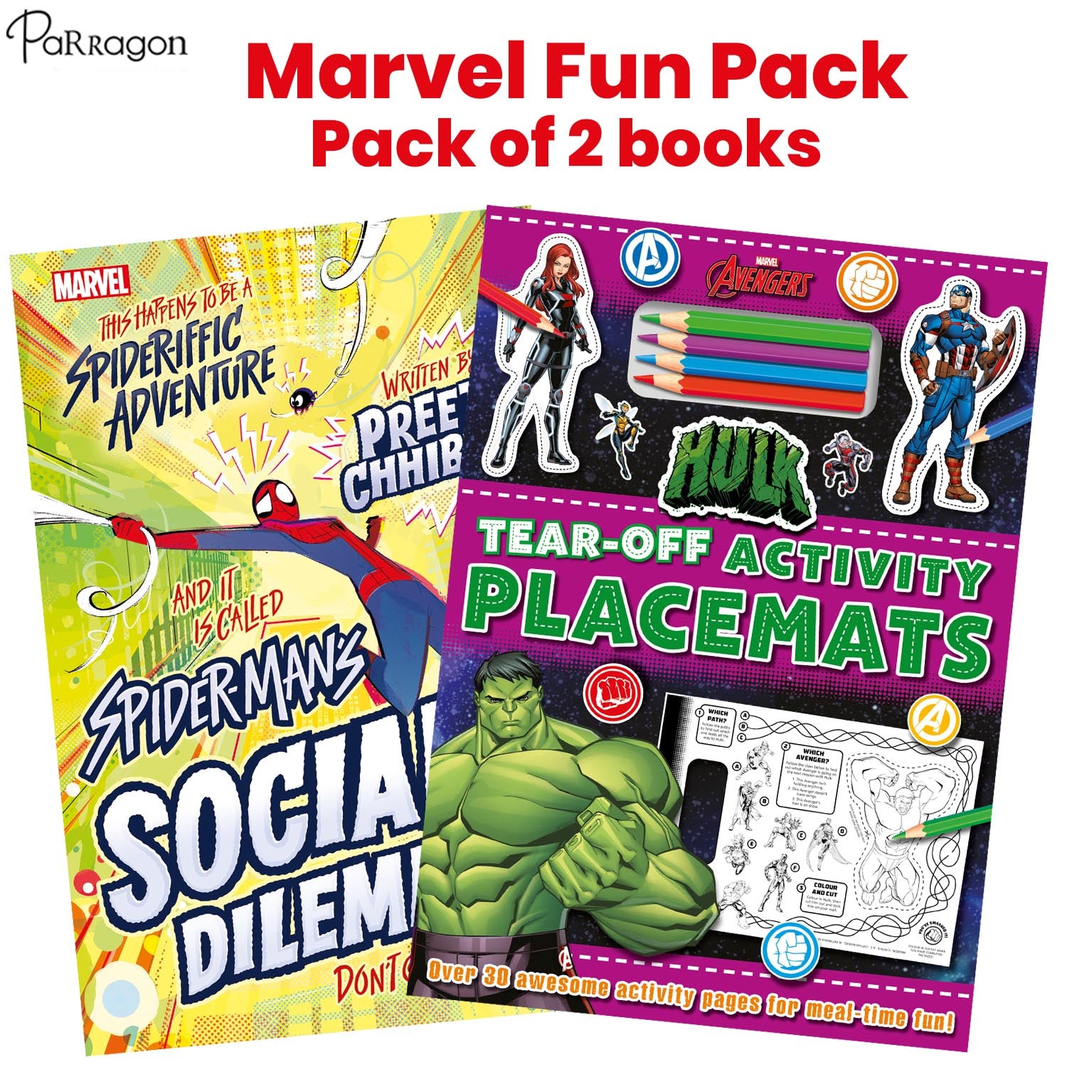 Marvel Fun Pack of 2 Activity book Set of Hulk & Spider Man [Paperback ...